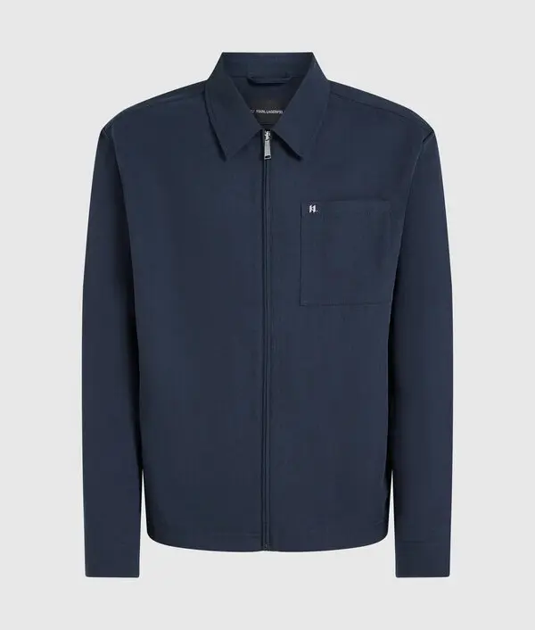 Karl Lagerfeld Linen Zip-up Jacket