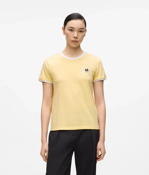 Karl Lagerfeld Ikon Small Circle Logo T-shirt - Sunlight