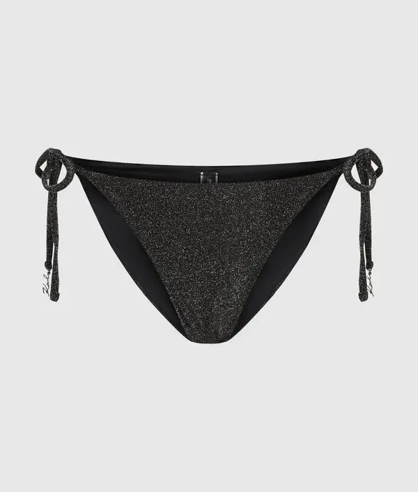 Karl Lagerfeld Signature Tanga Bikini Bottoms - Black