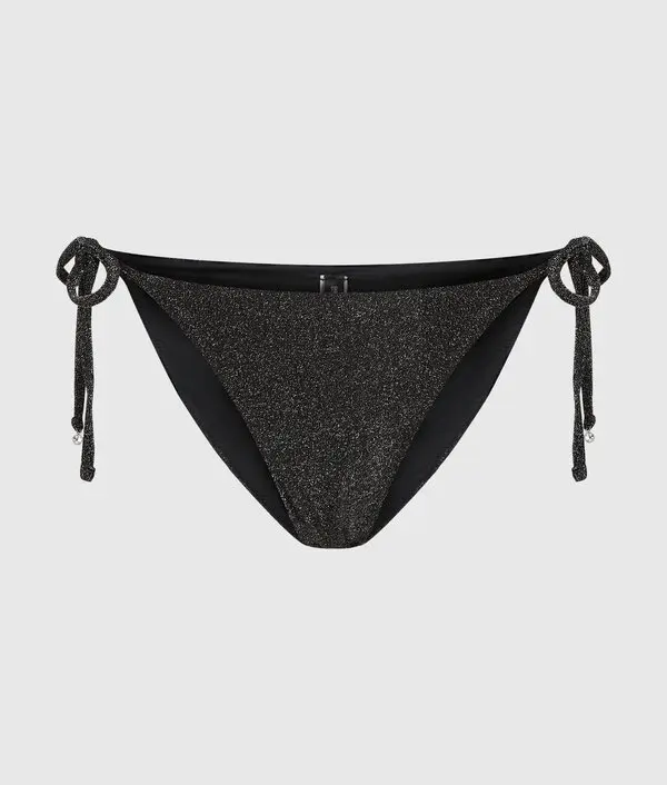 Karl Lagerfeld Signature Tanga Bikini Bottoms - Black