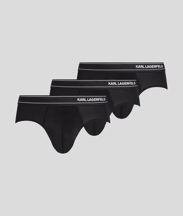 Karl Lagerfeld Logo Lightweight Briefs – 3-pack - Black