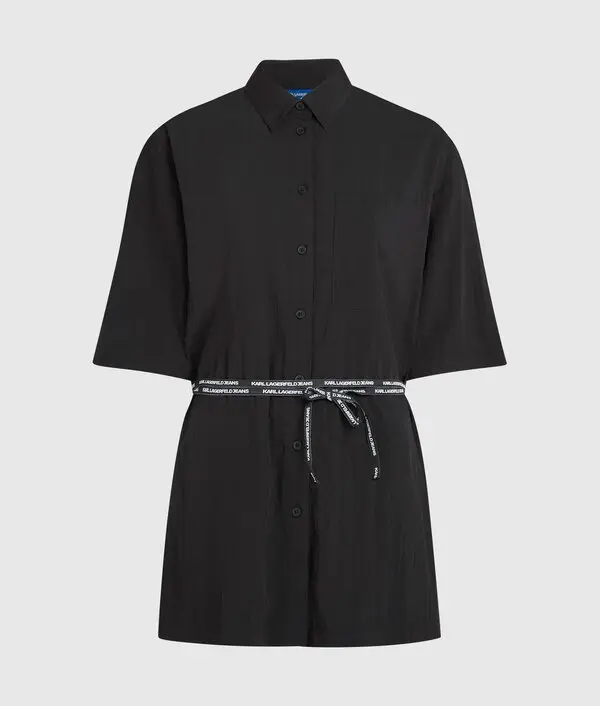 KL JEANS Jeans Short-sleeve Tie Waist Shirt - Black