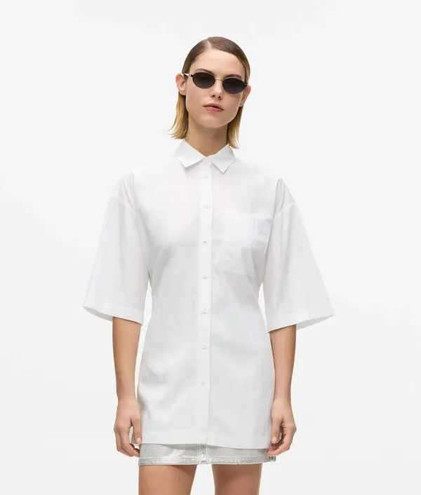Karl Lagerfeld Short-sleeved Shirt With Tie Waist - White