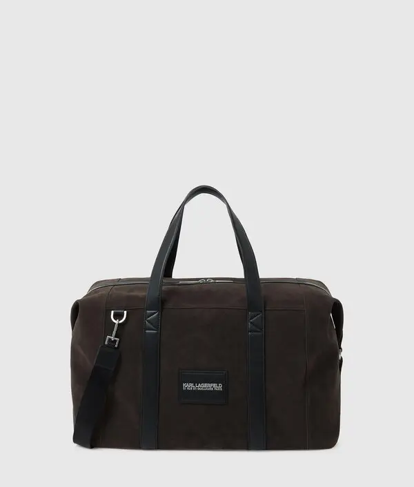 Karl Lagerfeld Faux Suede Weekender Bag - Fudge