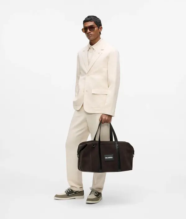 Karl Lagerfeld Faux Suede Weekender Bag