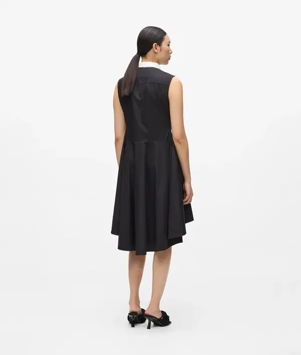 Karl Lagerfeld Sleeveless Shirt Dress With Oversized Bow Detail