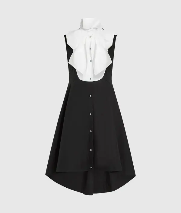 Karl Lagerfeld Sleeveless Shirt Dress With Oversized Bow Detail