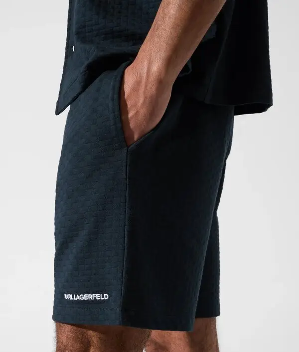 Karl Lagerfeld Checked Cotton Beach Shorts