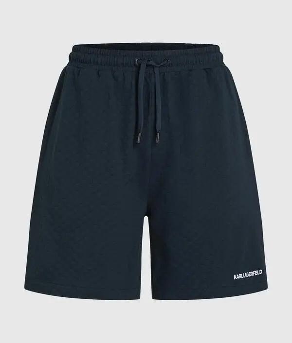 Karl Lagerfeld Checked Cotton Beach Shorts