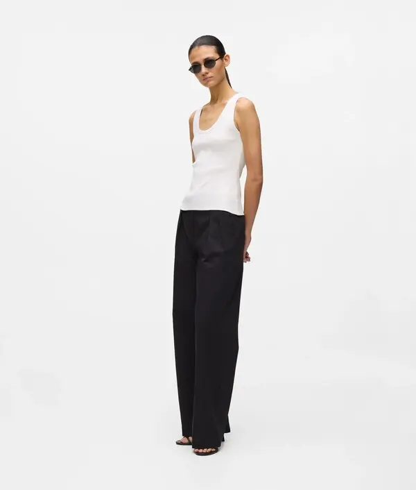 Karl Lagerfeld Signature Embroidery Tank Top - White