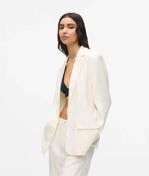 KL JEANS Jeans Tie Waist Blazer - Off White