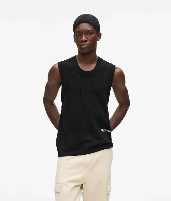 KL JEANS Jeans Organic Cotton Knit Tank Top - Black