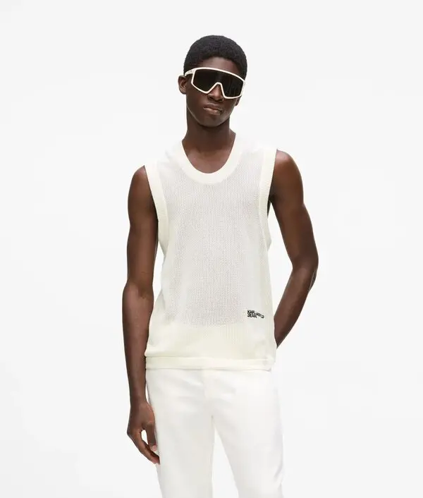 KL JEANS Jeans Organic Cotton Knit Tank Top - White
