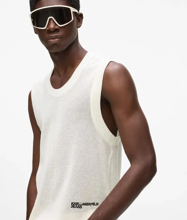 KL JEANS Jeans Organic Cotton Knit Tank Top - White
