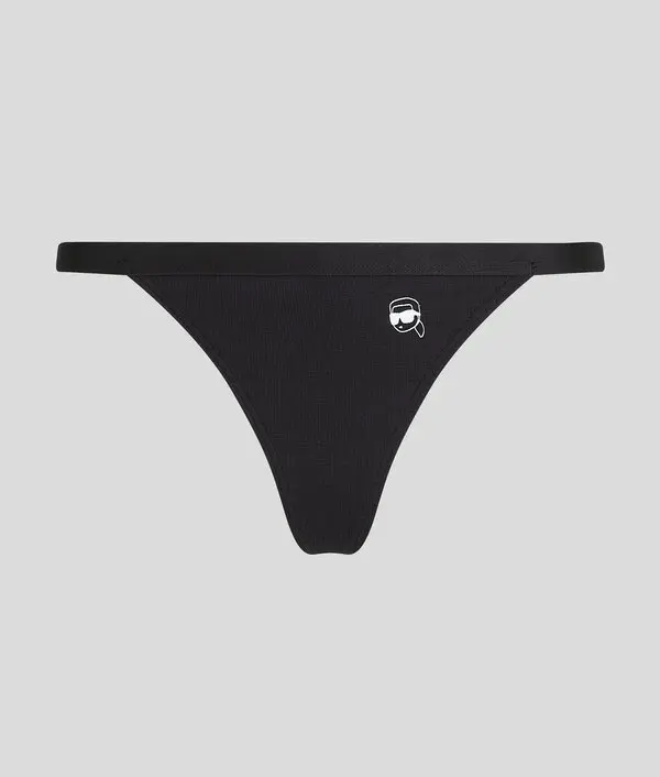 Karl Lagerfeld Ikon Ribbed Thong - Black
