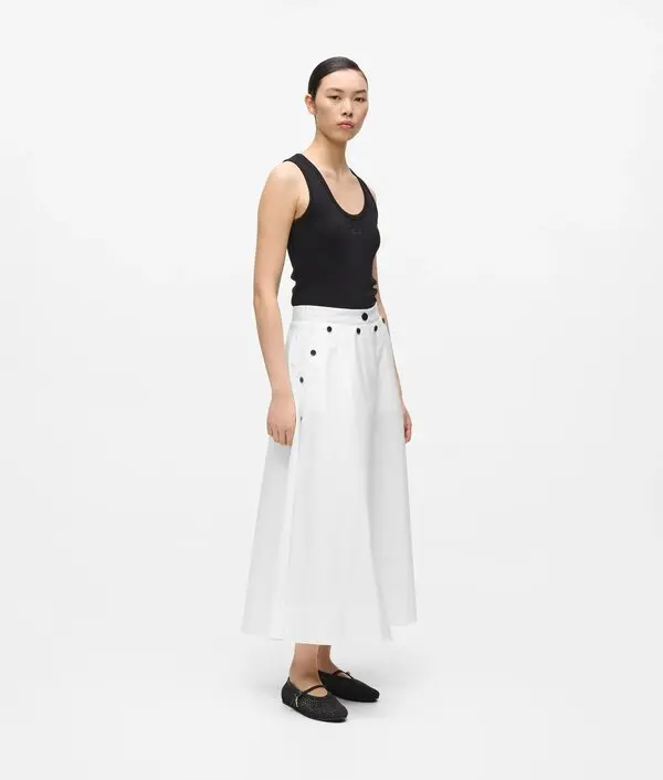 Karl Lagerfeld Button Detail A-line Skirt