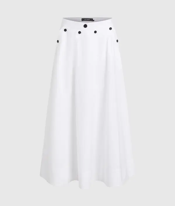 Karl Lagerfeld Button Detail A-line Skirt
