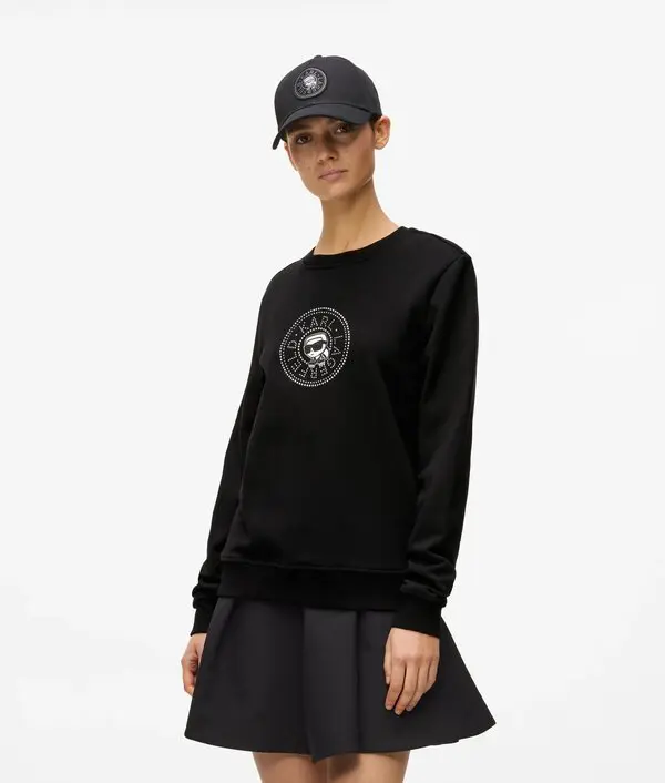 Karl Lagerfeld Ikon Circle Logo Sweatshirt - Black