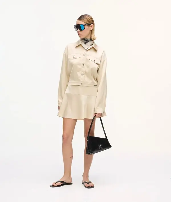 KL JEANS Jeans Satin A-line Mini Skirt - Champagne