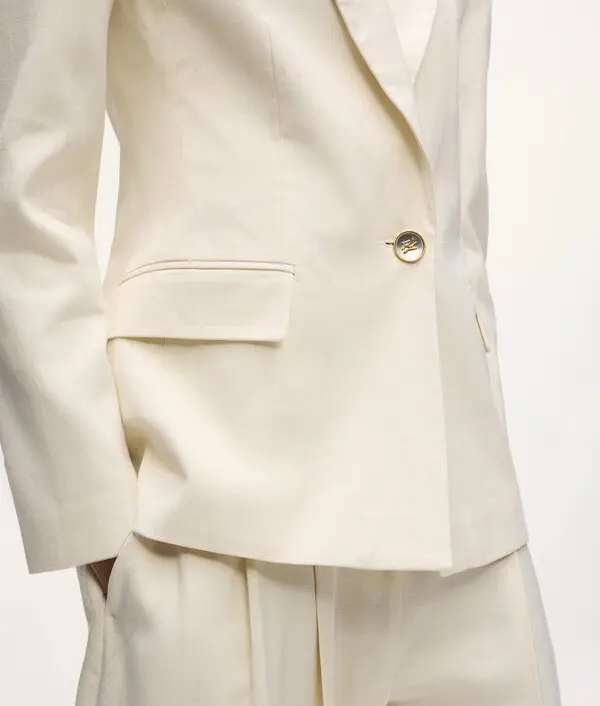 Karl Lagerfeld Structured Viscose Blend Blazer