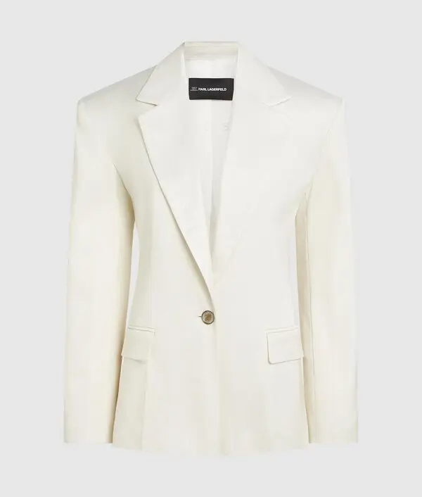 Karl Lagerfeld Structured Viscose Blend Blazer