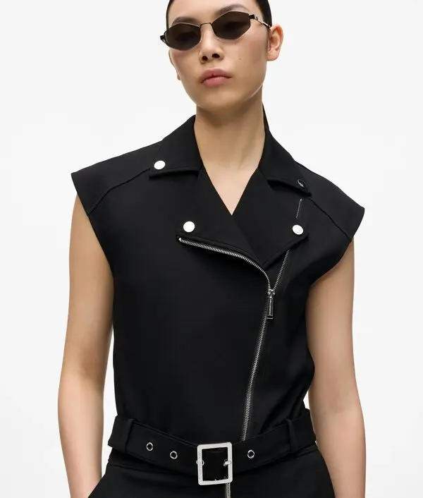 Karl Lagerfeld Sleeveless Jersey Biker Sweatshirt