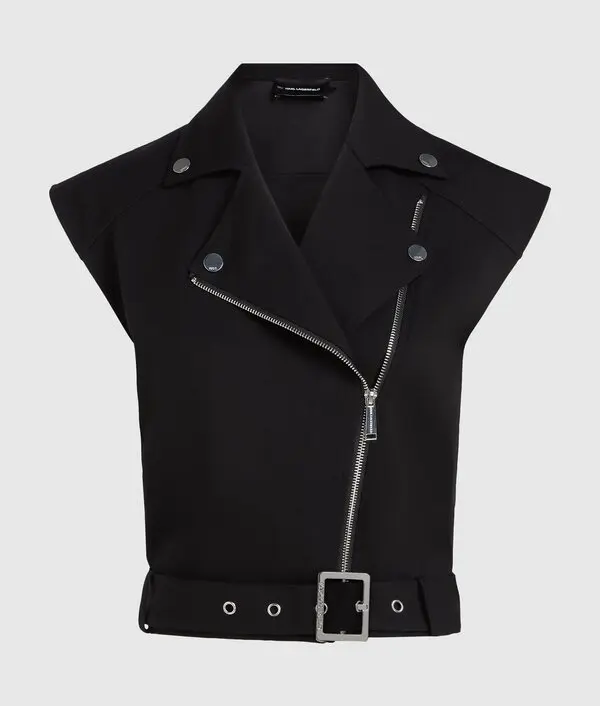 Karl Lagerfeld Sleeveless Jersey Biker Sweatshirt