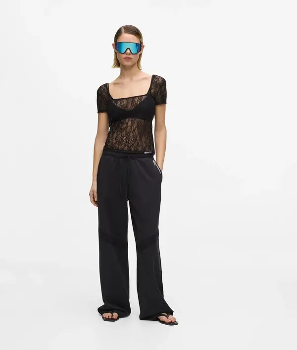 KL JEANS Jeans Fitted Lace Cap Sleeve Top