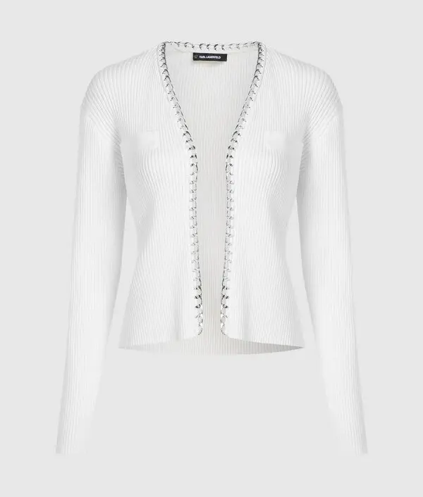 Karl Lagerfeld Chain Detail Knit Cardigan