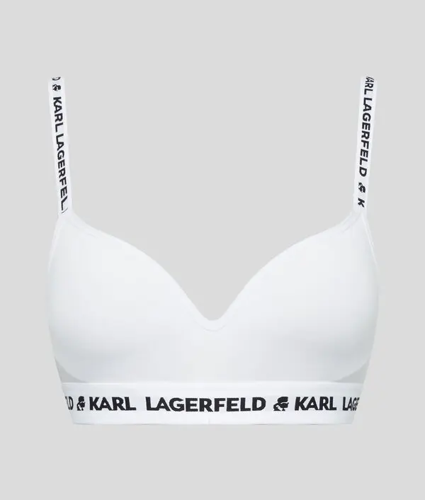 Karl Lagerfeld Logo Padded Bra - White
