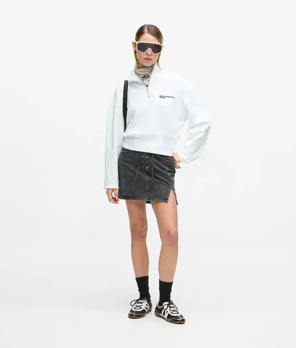 KL JEANS Jeans Half-zip Cropped Sweatshirt