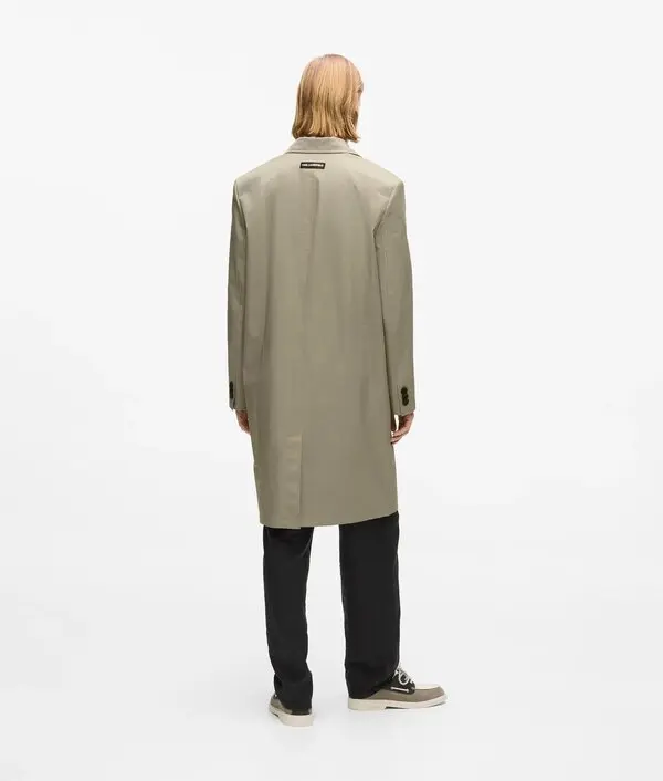 Karl Lagerfeld Double-breasted Cotton Overcoat