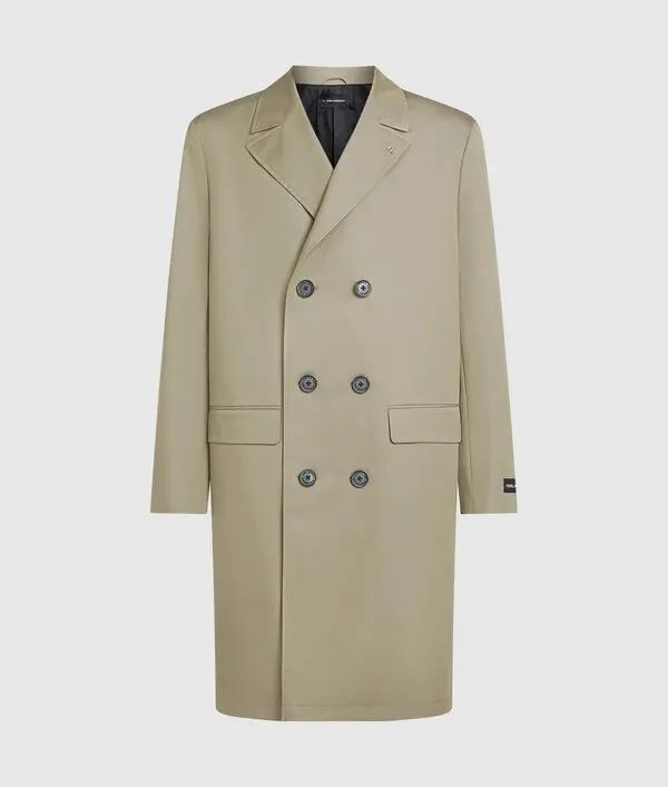 Karl Lagerfeld Double-breasted Cotton Overcoat