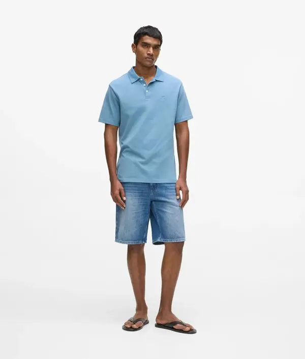 Karl Lagerfeld Straight Denim Shorts - Washed Light Blue
