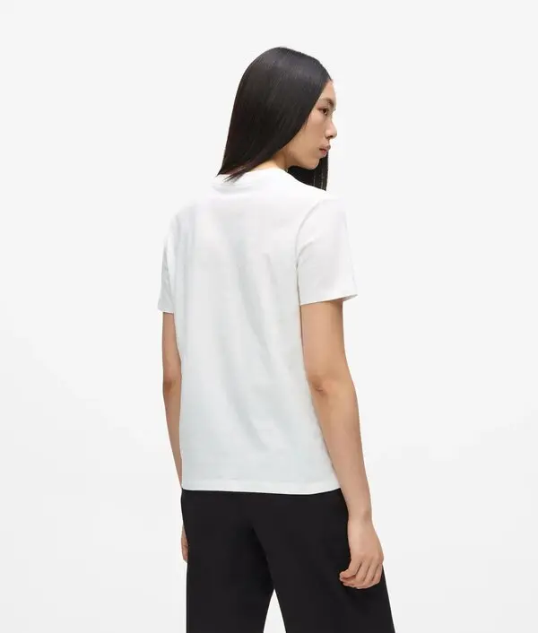Karl Lagerfeld Signature Regular T-shirt In Organic Cotton - White