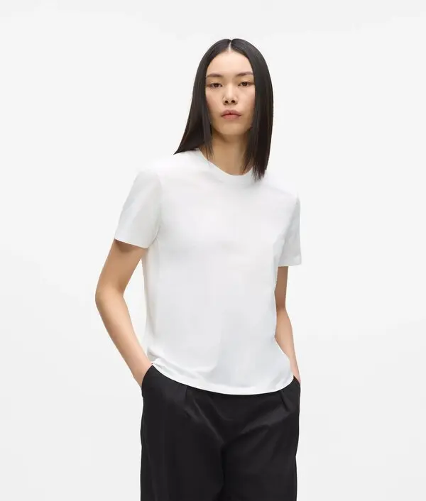 Karl Lagerfeld Signature Regular T-shirt In Organic Cotton - White