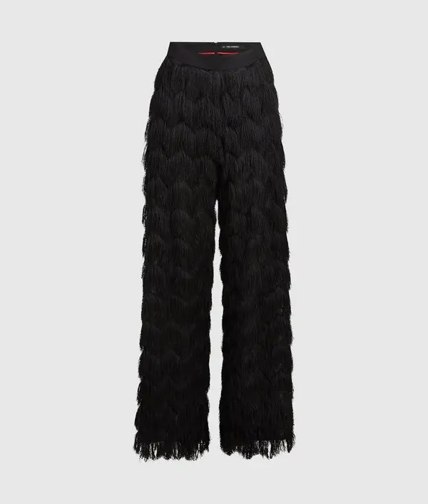 Karl Lagerfeld Wide-leg Fringed Pants