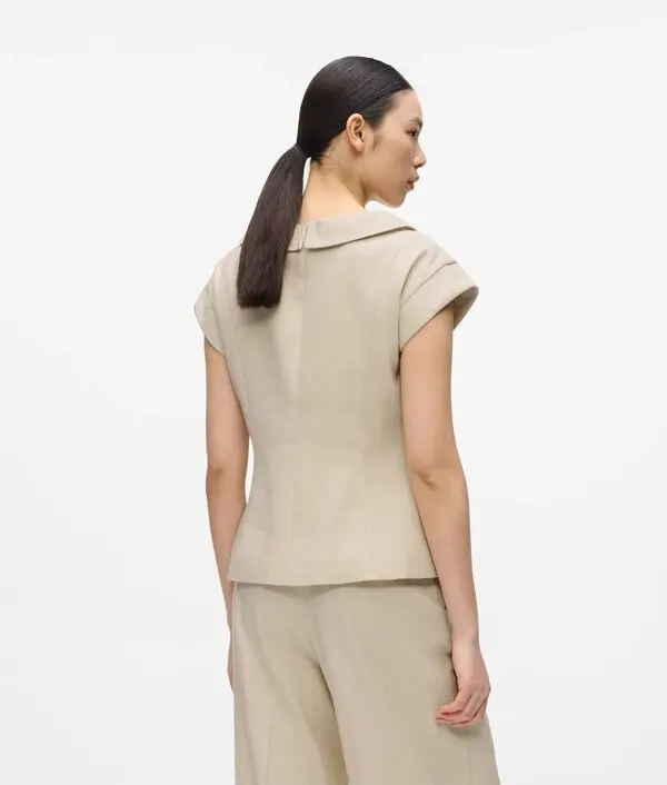 Karl Lagerfeld Cap-sleeved Double-breasted Blazer