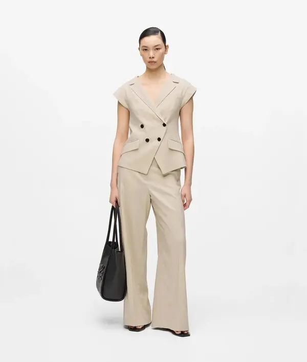Karl Lagerfeld Cap-sleeved Double-breasted Blazer