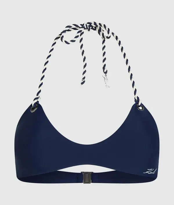 Karl Lagerfeld Signature Nautical Bandeau Bikini Top