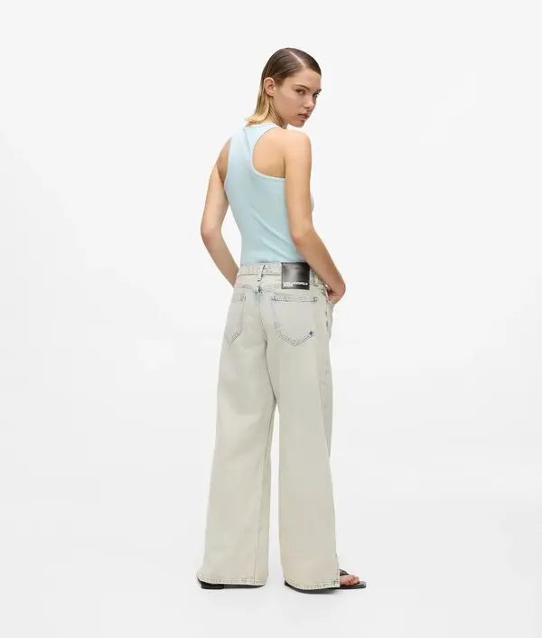 Karl Lagerfeld Split-hem Jeans - Soft Tinted Blue
