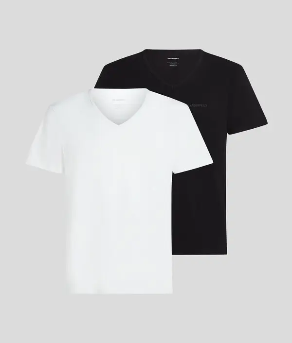 Karl Lagerfeld Logo V-neck T-shirt – 2-pack