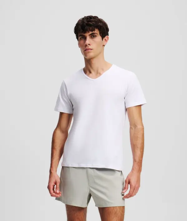 Karl Lagerfeld Logo V-neck T-shirt – 2-pack