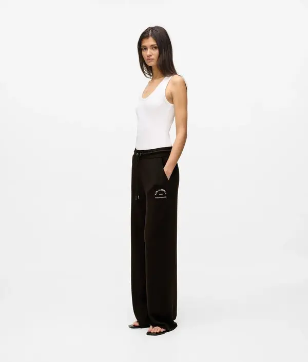 Karl Lagerfeld Rue St-guillaume Wide Leg Sweatpants - Black
