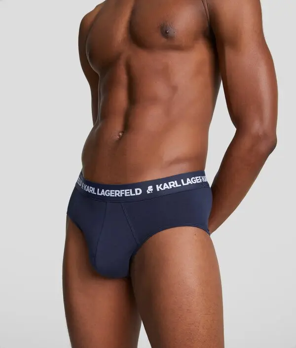 Karl Lagerfeld Logo Briefs – 3-pack - Black/white/navy