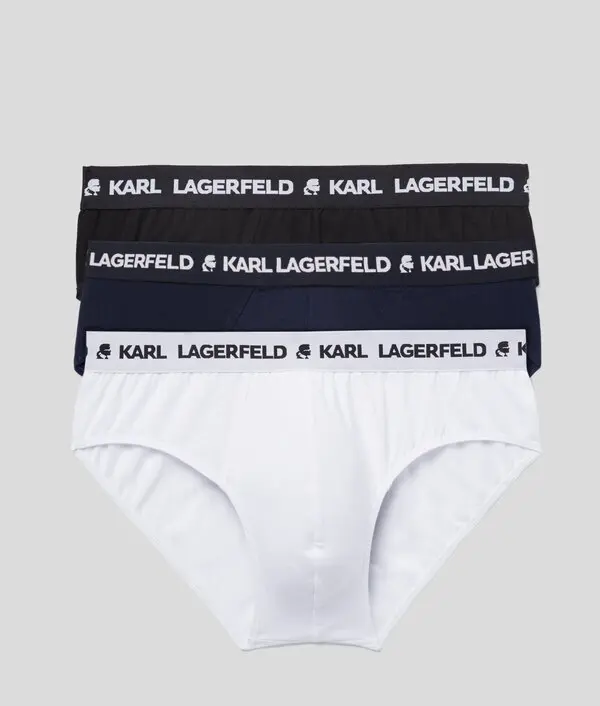Karl Lagerfeld Logo Briefs – 3-pack - Black/white/navy