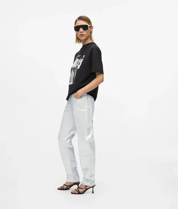 KL JEANS Jeans Metallic Coated Tapered Mom Jeans
