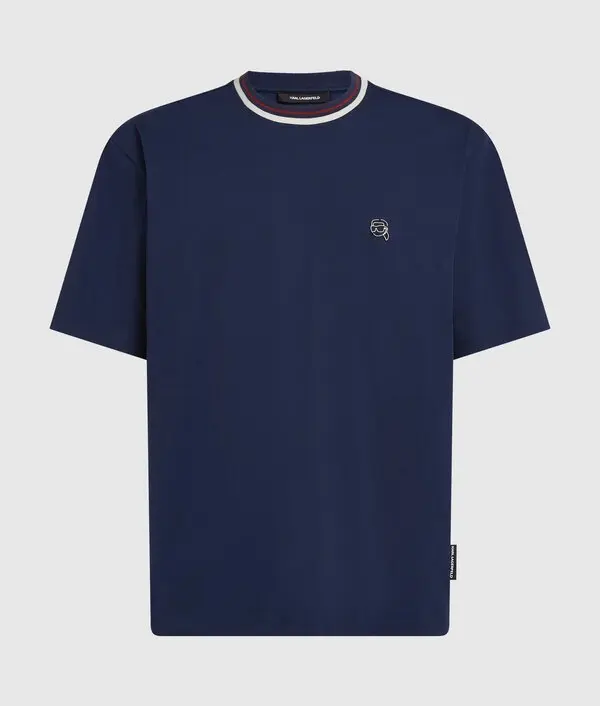Karl Lagerfeld Ikon Striped Neck T-shirt