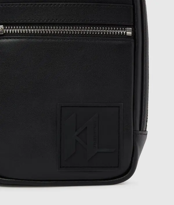 Karl Lagerfeld Monogram Patch Sling Bag - Black