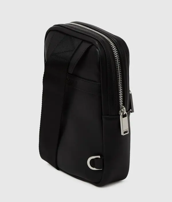 Karl Lagerfeld Monogram Patch Sling Bag - Black